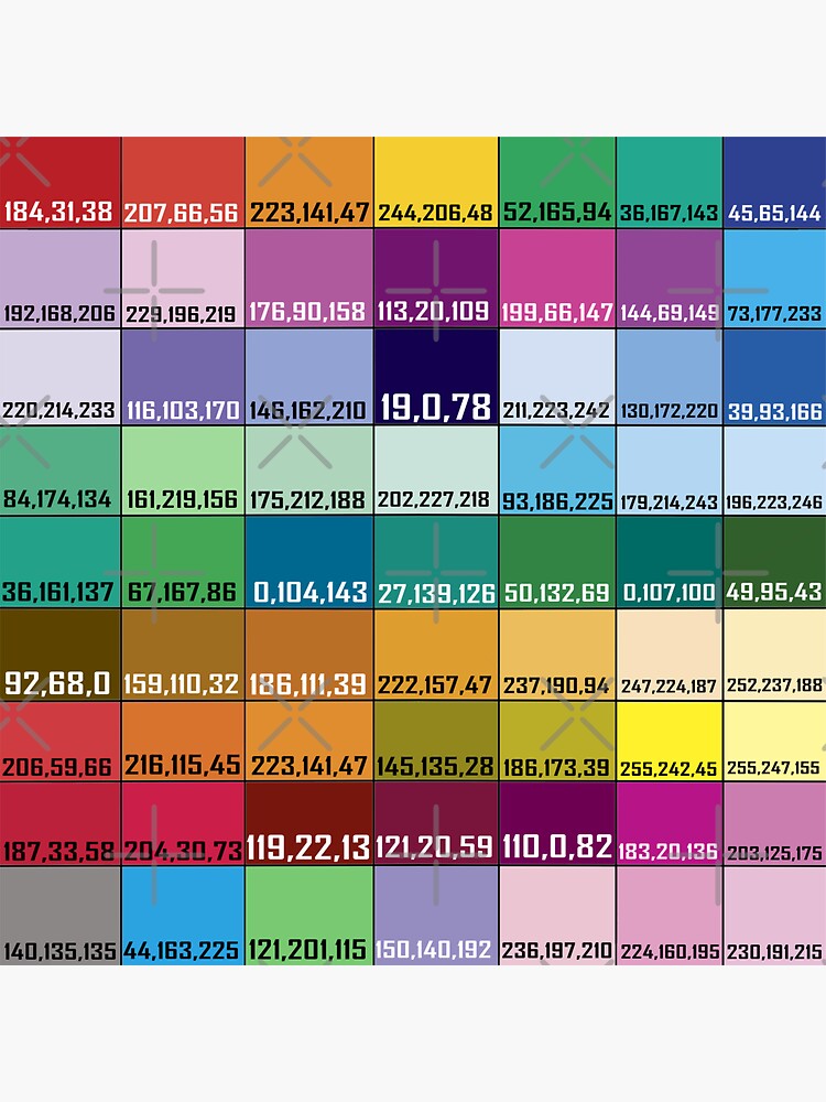 " RGB chart 2 of 2" Sticker for Sale by FloWynn | Redbubble
