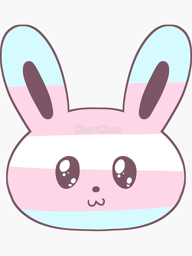 "Trans Pride Flag Rabbit" Sticker for Sale by CharrChan | Redbubble