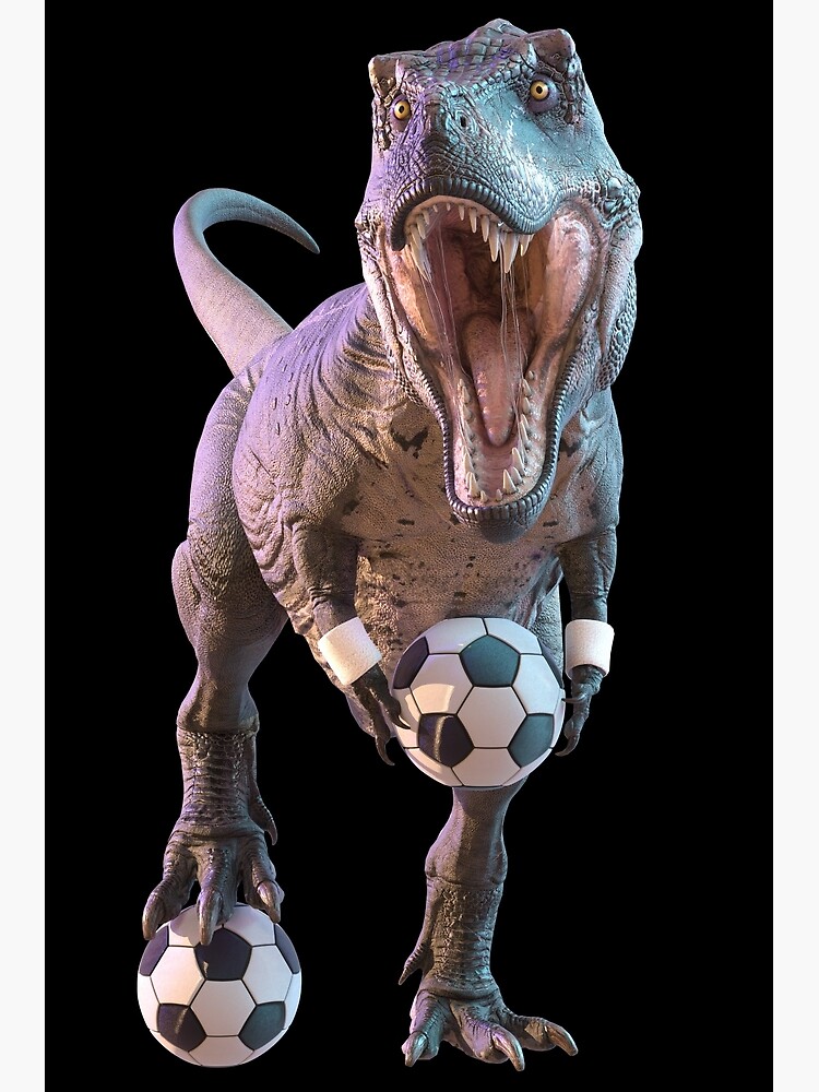 "Soccer T-Rex Sensation" Poster for Sale by vonHobo | Redbubble