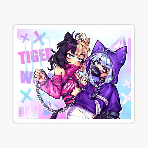 "Tiger x Wolf" Sticker for Sale by XeshireCat | Redbubble