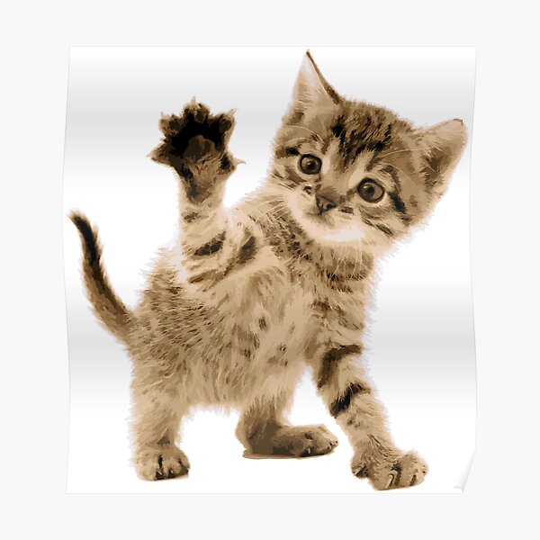 "Cute Kitten High Five Graphic" Poster for Sale by XplicitByNature ...