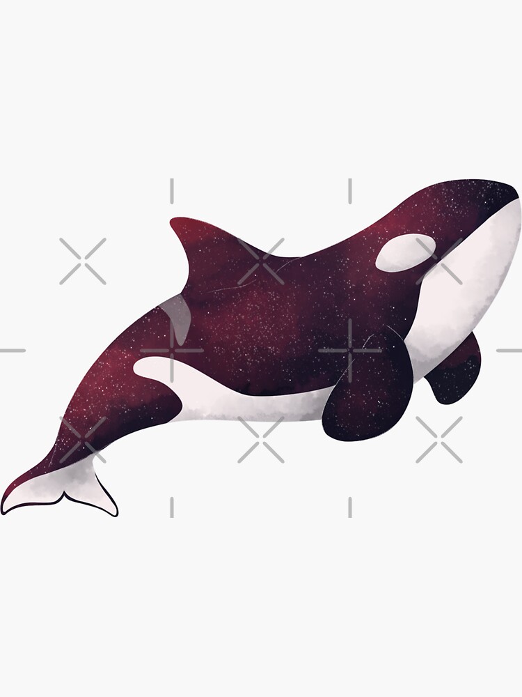 "Galaxy watercolor - Orca" Sticker by Jupiterrings | Redbubble