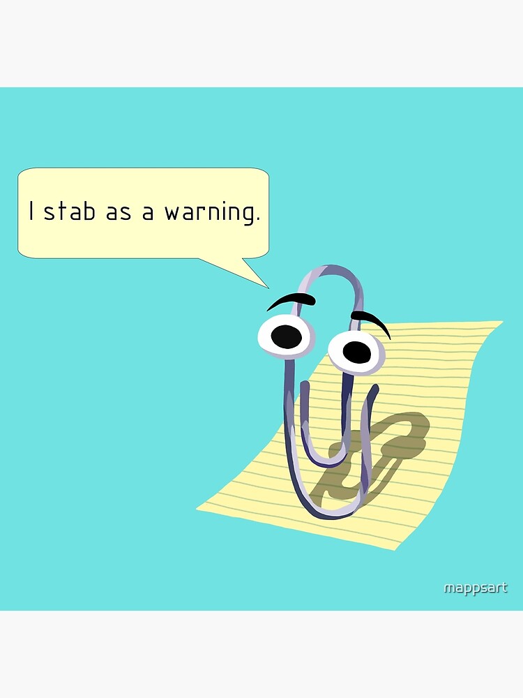 "Clippy Warning" Poster for Sale by mappsart | Redbubble