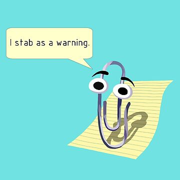 "Clippy Warning" Sticker for Sale by mappsart | Redbubble