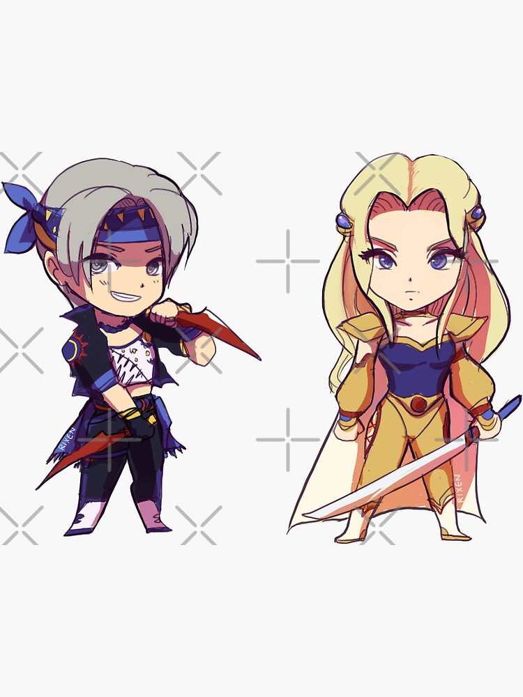 "ffvi sticker set - locke and celes" Sticker by rixennn | Redbubble