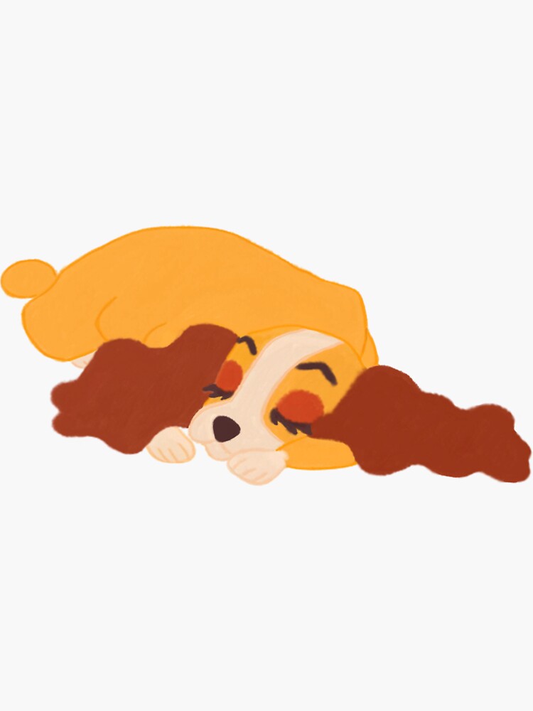 "sleeping Lady from Lady and the Tramp" Sticker for Sale by blockybee ...