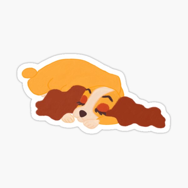 "sleeping Lady from Lady and the Tramp" Sticker for Sale by blockybee ...