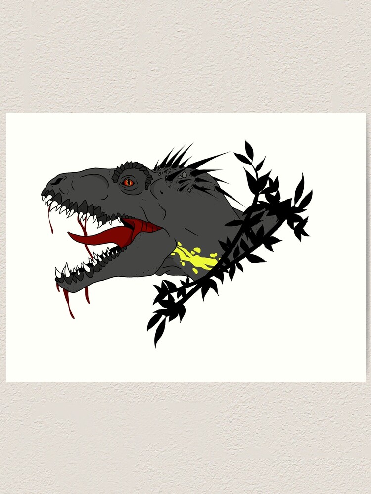 "Jurassic Indoraptor Floral Profile" Art Print for Sale by MooseCanoe32 ...