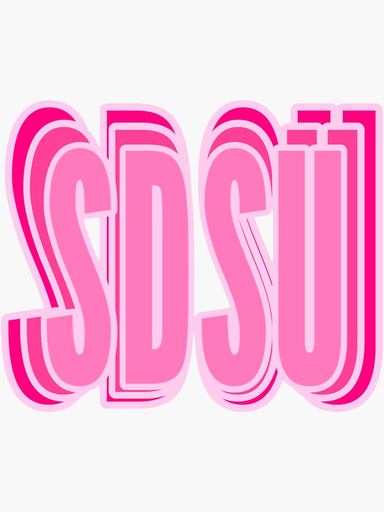 "SDSU Pink Layered" Sticker by beccaarendt26 | Redbubble