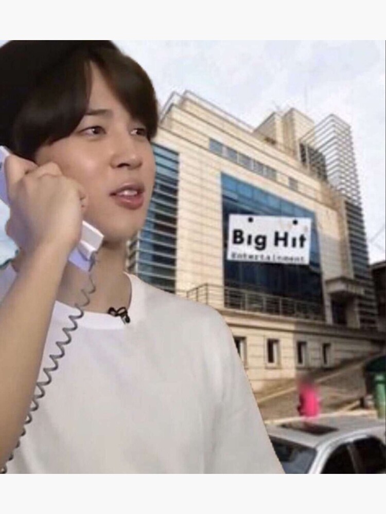 "jimin big hit meme" Sticker for Sale by nxzly | Redbubble