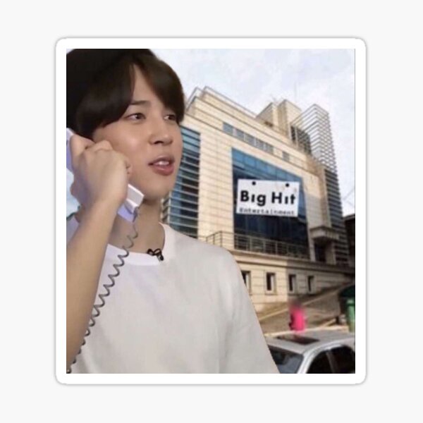 "jimin big hit meme" Sticker for Sale by nxzly | Redbubble