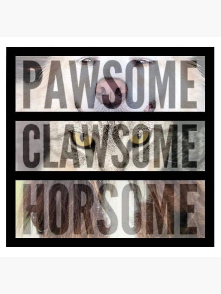 "Pawsome Clawsome Horsome" Poster by AimeeGreen | Redbubble