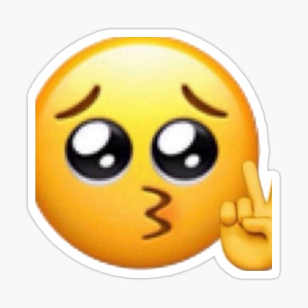 "Sad Peace Sign Emoji" Sticker for Sale by angelicverbatim | Redbubble