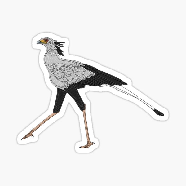 "Secretary Bird" Sticker for Sale by Corvus-latrans | Redbubble