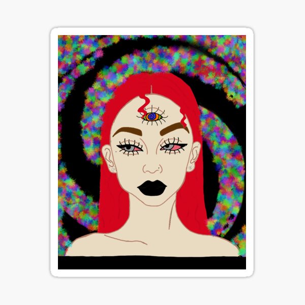 "Trippy Third Eye" Sticker by Indicaax | Redbubble