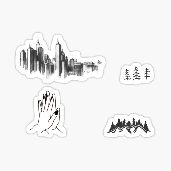 "Black and White Sticker Set" Sticker by creeperawwwwman | Redbubble
