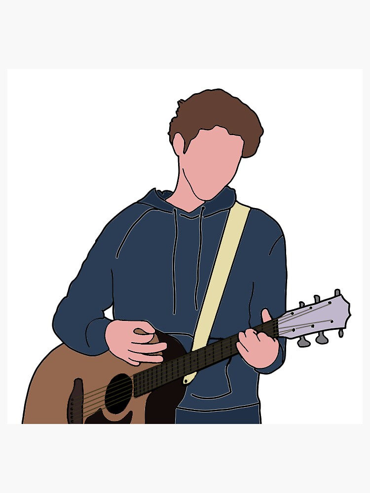 "Ricky Playing the Guitar " Sticker by JamesEllison | Redbubble