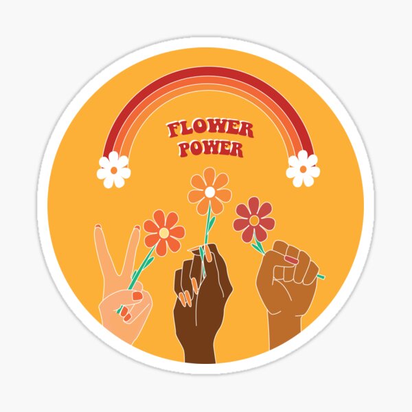 "Flower Power" Sticker for Sale by art-by-rbg | Redbubble