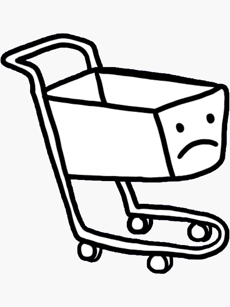 "Sad shopping cart" Sticker by gemciver | Redbubble