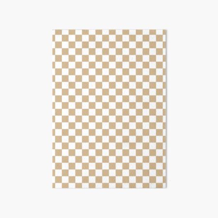 "White and Tan Brown Checkerboard" Art Board Print for Sale by ...