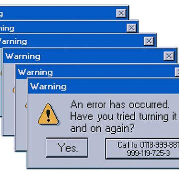 "The IT Crowd: Error." Sticker by pandorasnebula | Redbubble