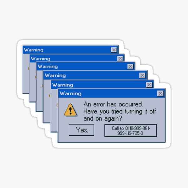 "The IT Crowd: Error." Sticker for Sale by pandorasnebula | Redbubble