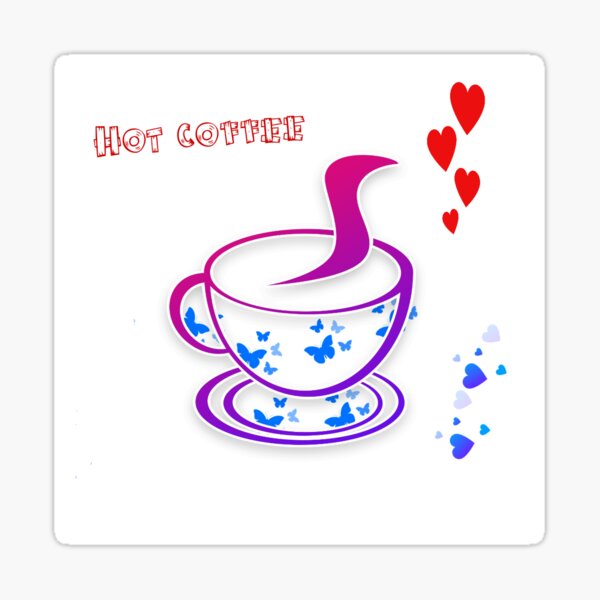 "Hott coffee logo design " Sticker by Churasia | Redbubble