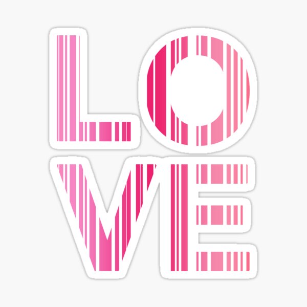 "Pink Love Word" Sticker for Sale by airemestudio | Redbubble