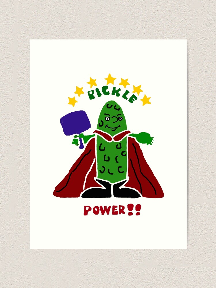 "Funny Pickle Super Hero Pickleball Player" Art Print for Sale by ...