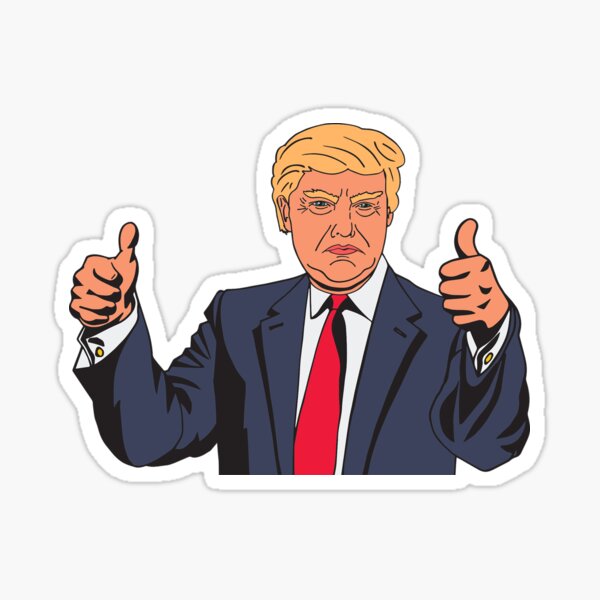 "Donald Trump - Thumbs Up !" Sticker for Sale by UniWorldwide | Redbubble