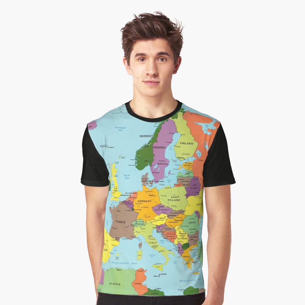 "Digital Modern Map of Europe Printable Download. Large Europe Map ...