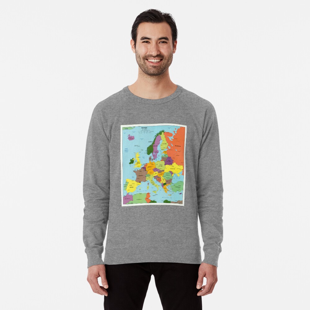 "Digital Modern Map of Europe Printable Download. Large Europe Map ...