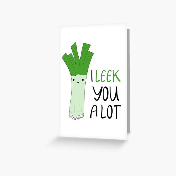 "Kawaii vegetable leek love pun meme " Greeting Card for Sale by ...