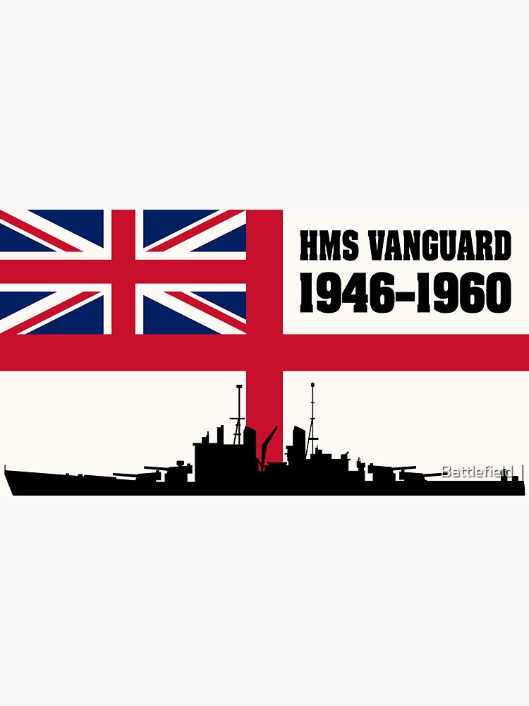 "HMS Vanguard Fast Battleship Distressed Retro UK Royal Navy Flag Gift ...