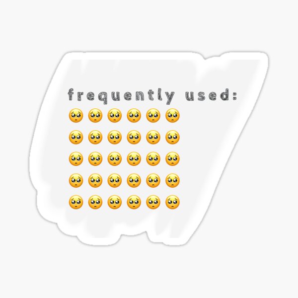 "FREQUENTLY USED EMOJIS CUTE POUT FACE EMOJI DESIGN" Sticker for Sale ...