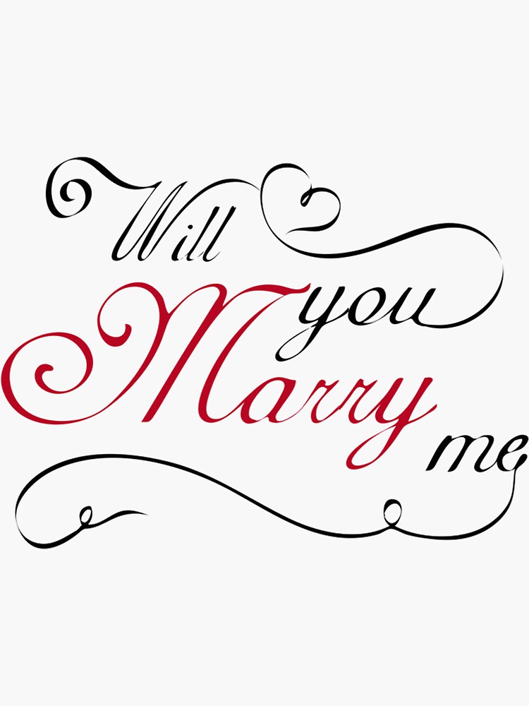 "Will you marry me" Sticker for Sale by elbakr | Redbubble