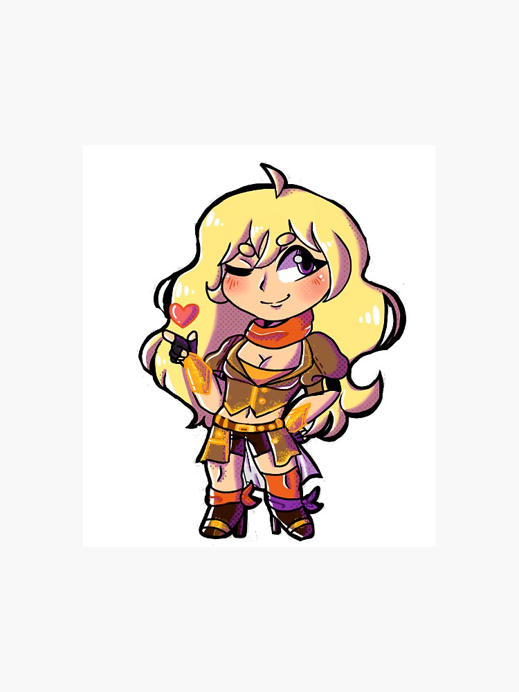 "RWBY Chibi Yang" Sticker for Sale by MelloJelloYT | Redbubble