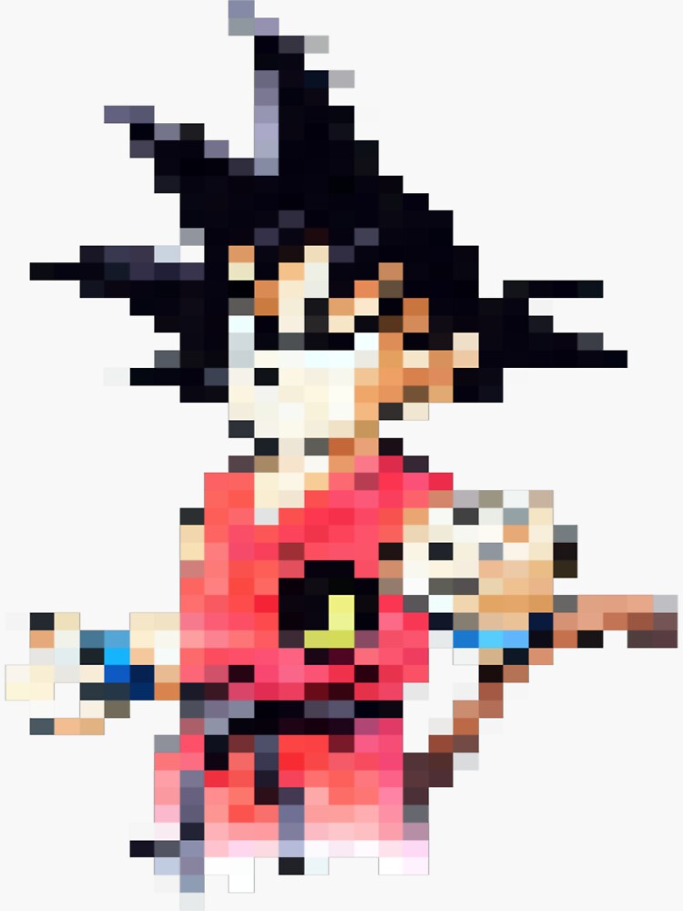 "Kid Goku Pixel" Sticker by martiiinthomas | Redbubble