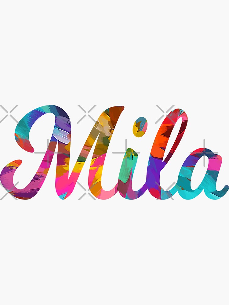 Pegatina «Mila pintura abstracta nombre de la niña» de ComicKitsch ...