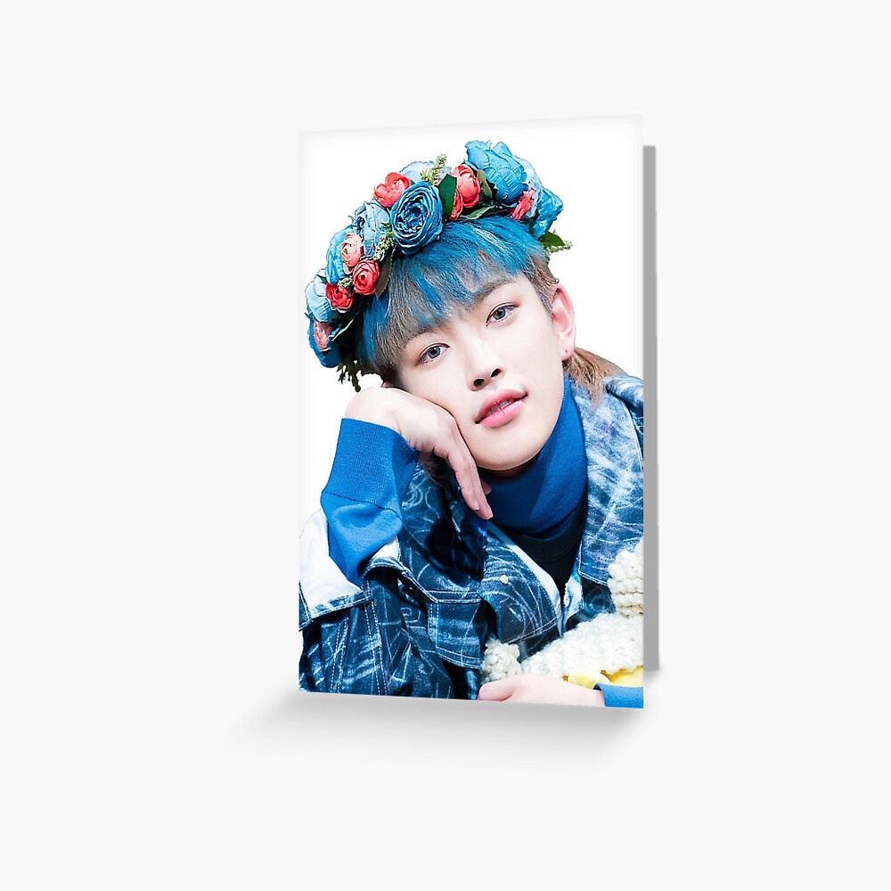 "Ateez Kim Hongjoong Flower Crown" Greeting Card by 45seals | Redbubble