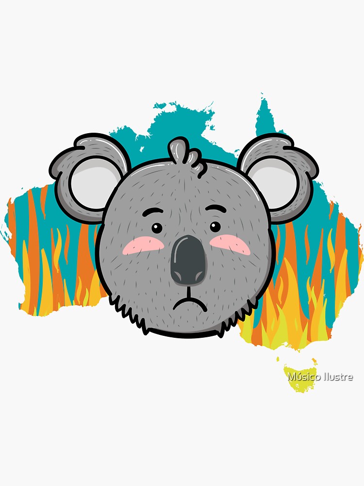 "Save Koalas Australia Fire" Sticker for Sale by dconciente | Redbubble
