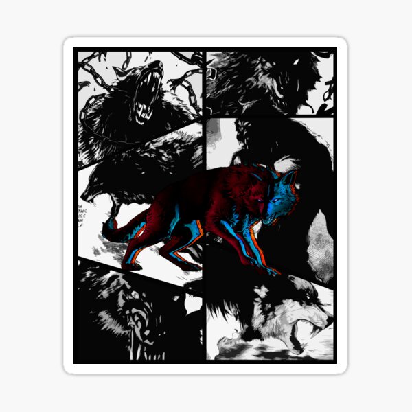 "Werewolf Wolf Manga version Anime Animation" Sticker for Sale by xvkx ...