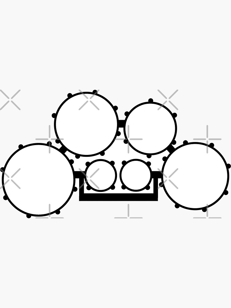 "Tenor Drums - Outline" Sticker for Sale by RyanToday | Redbubble