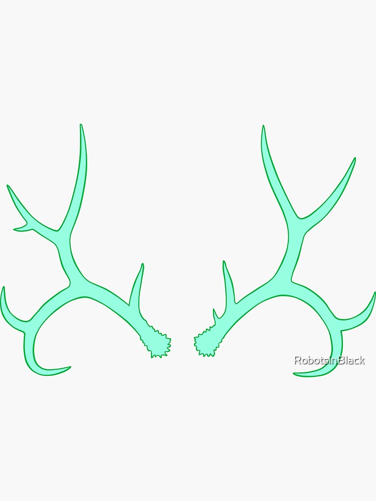 "Mule Deer Rack (Mint)" Sticker by RobotsinBlack | Redbubble
