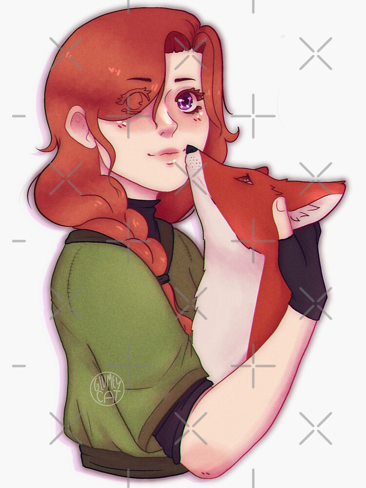 "Alex with a Fox - Minecraft" Sticker for Sale by glumeycat | Redbubble