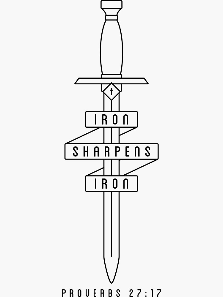 "Iron Sharpens Iron Sword" Sticker for Sale by nicgarza | Redbubble