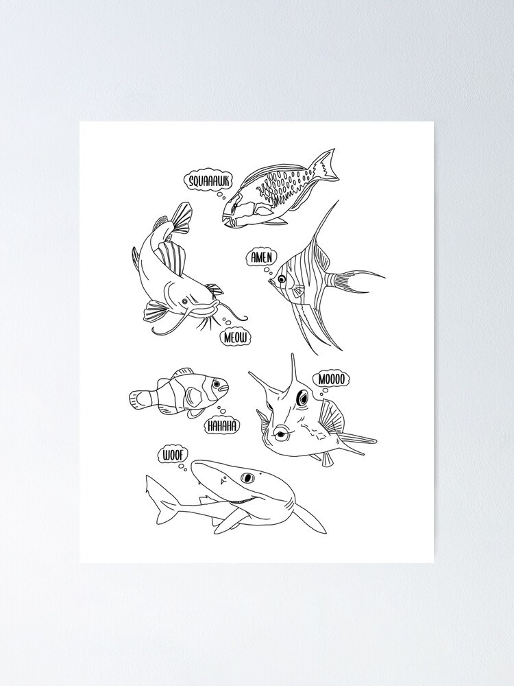"What Does The Fish Say?" Poster for Sale by nikiscordalakes | Redbubble