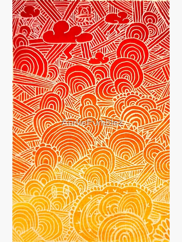 "Zentangle Sunset" Sticker by AnnieFumblez | Redbubble
