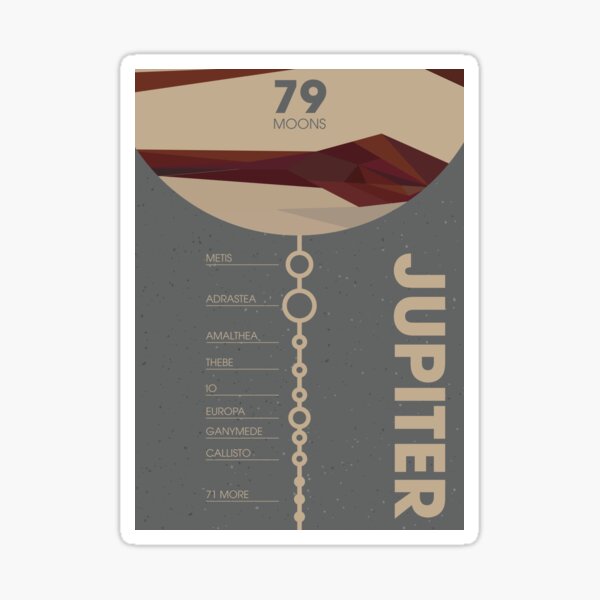 "The Moons of Jupiter" Sticker by Walford-Designs | Redbubble