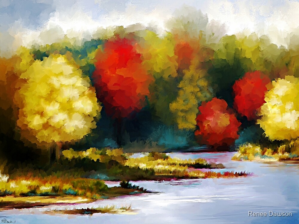 "Autumn Landscape - Abstract Art" by Renee Dawson | Redbubble